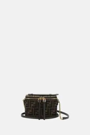 Fendi Ff Jacquard Vanity Case With Chain Strap