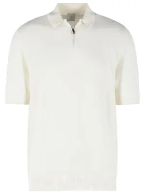 Eleventy Ivory Cotton Polo Shirt - White