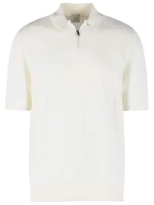 Eleventy Ivory Cotton Polo Shirt
