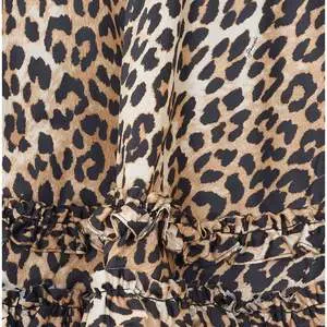 GANNI Printed Duchesse Gathered Skirt - Cream
