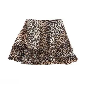 GANNI GANNI Printed Duchesse Gathered Skirt Cream