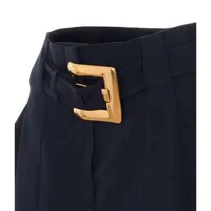 Balmain Grain De Poudre Belted High-waist Hotpants - Black