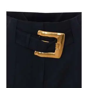 Balmain Grain De Poudre Belted High-waist Hotpants