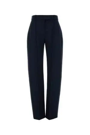 Alexander McQueen Navy Wool Wide-leg Trousers - Blue