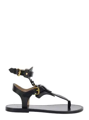 Isabel Marant Étoile Eveena Leather Sandals With Adjustable Buckle Closure - Black