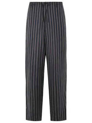 Dries Van Noten Penny" Navy Cupro Vertical Stripe Pants - Blue