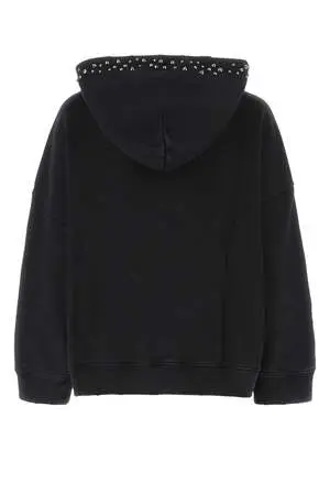 Versace Cotton Oversize Sweatshirt With Embellished Hood