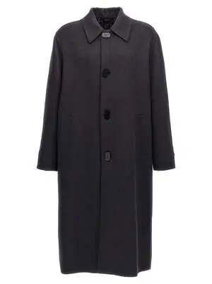 Fendi Double Wool Coat - Blue