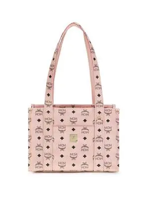 Mcm Aren Visetos Tote Bag With Gold Tone Details