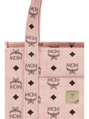 Mcm Aren Visetos Tote Bag With Gold Tone Details