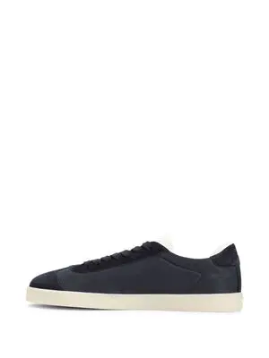 Prada Navy Blue Suede And Nylon Lace-up Sneakers - Multicolor