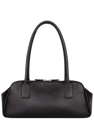 COURREGES Calf Leather Bag With Top Handles - Black