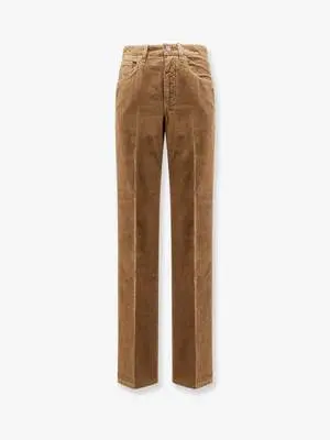 Saint Laurent Wide Leg Corduroy Trousers - Multicolor