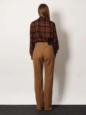 Saint Laurent Wide Leg Corduroy Trousers - Multicolor