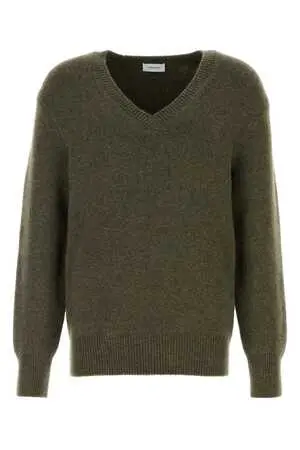 FERRAGAMO Cashmere Blend V-neck Sweater - Green