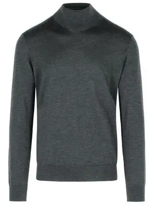 Zegna Cashmere And Silk Turtleneck Sweater - Gray