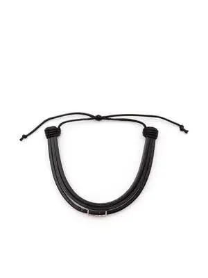 Saint Laurent Cassandre Leather Bracelet