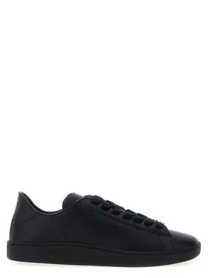 Valentino Garavani VALENTINO GARAVANI Royco Napped Calf Leather Lace-Up Sneakers Black