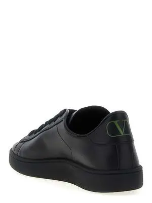 Valentino Garavani Royco Napped Calf Leather Lace-up Sneakers - Black
