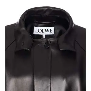 Loewe Belted Leather Short Trench Coat