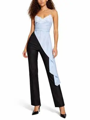 Moschino Asymmetrical Blouse With Lace Detail - Multicolor