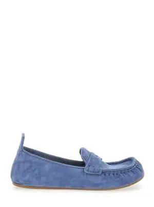 Acne Studios Suede Loafers With Rounded Toe And Pull-tab - Multicolor
