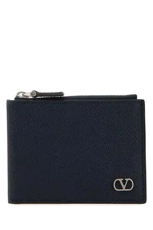 Valentino Garavani Midnight Leather Coin Purse - Blue