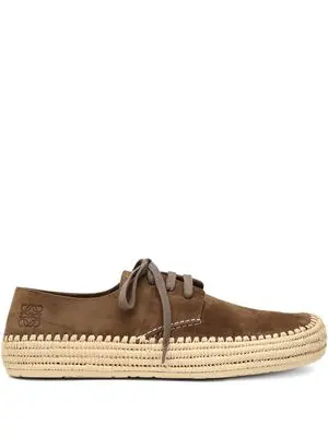 Loewe Anagram Suede Lace-up Espadrille Sneakers - Multicolor