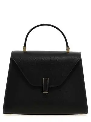VALEXTRA Iside Medium Handbag In Calfskin Leather With Adjustable Shoulder Strap - Black