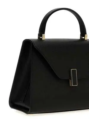 VALEXTRA Iside Medium Handbag In Calfskin Leather With Adjustable Shoulder Strap - Black