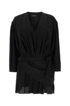 Balenciaga Crepe Mini Dress - Black