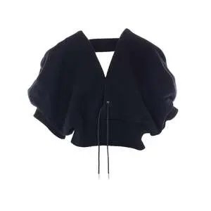 Sacai Knit Pullover With Puffed Sleeves - Black