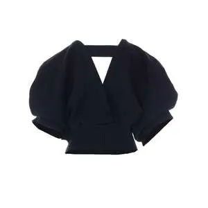 Sacai Knit Pullover With Puffed Sleeves
