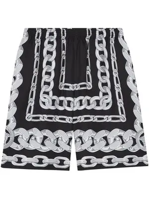 Versace Medusa Chain Silk Shorts - Multicolor