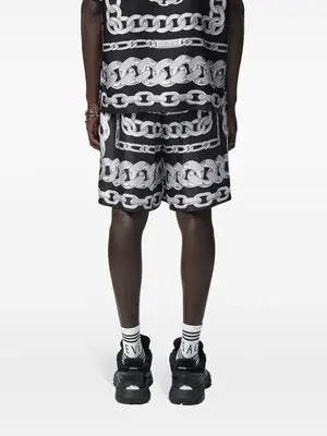 Versace Medusa Chain Silk Shorts - Multicolor