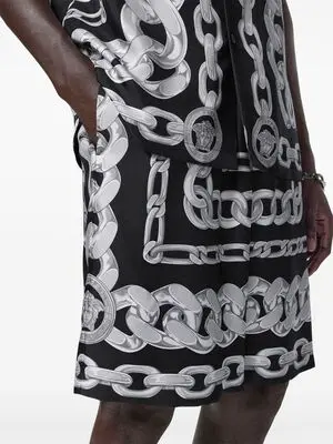Versace Medusa Chain Silk Shorts - Multicolor
