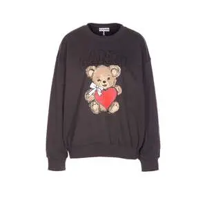 GANNI GANNI Long Sleeve Crewneck Sweatshirt With Graphic Print Black