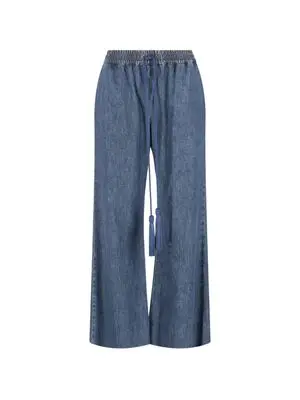 Valentino Garavani Wide-leg Jeans With Tassel Detail - Blue