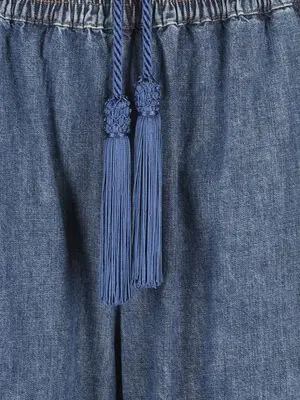 Valentino Garavani Wide-leg Jeans With Tassel Detail - Blue