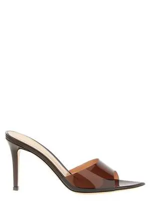 GIANVITO ROSSI Elle Patent Leather And Glass Stiletto Sandals - Brown