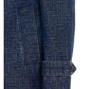 Fendi Padded Denim Shirt With All-over Logo