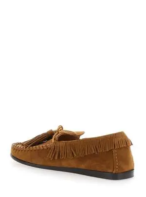 Isabel Marant Étoile Fitza Suede Loafers With Fringed Details - Brown