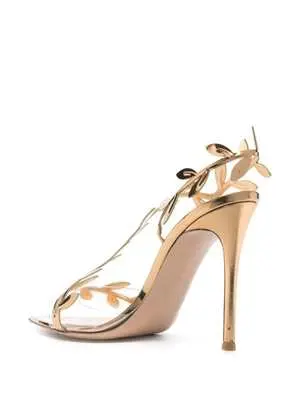 GIANVITO ROSSI Flavia 105mm Leaf Pattern Sandals - Multicolor