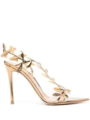 GIANVITO ROSSI Flavia 105mm Leaf Pattern Sandals - Multicolor