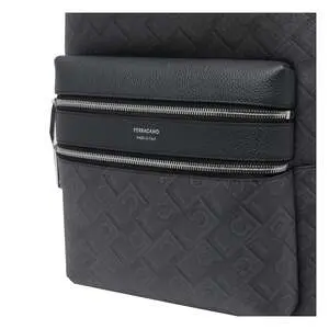 FERRAGAMO Monogram Coated Fabric Backpack With Leather Trim