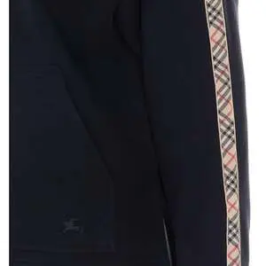 Burberry Check Cotton Zip-up Hoodie - Black