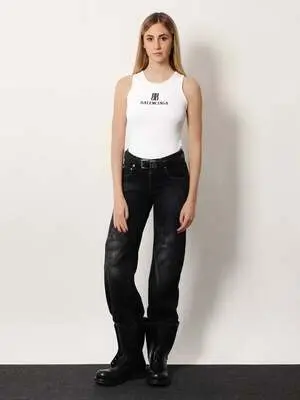 Balenciaga Ribbed Viscose Blend Tank Top