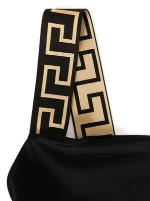 Versace One-piece Swimsuit With Greca Border - Black