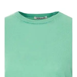 Auralee Super Fine Cashmere And Silk Blend Sweater - Green
