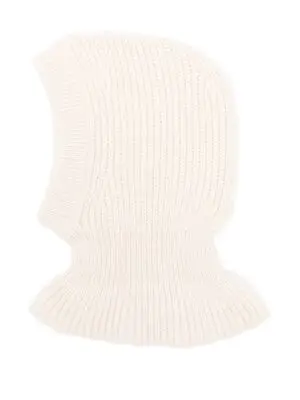 LEMAIRE Ribbed Knit Wool Blend Balaclava - Multicolor